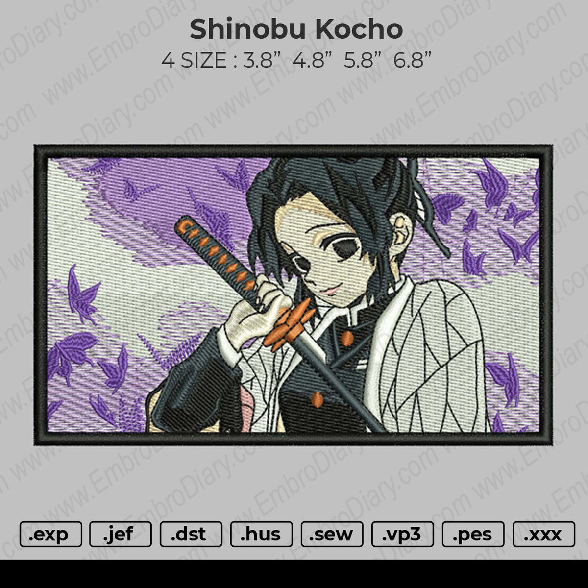 shinobu kocho Rectangle Embroidery – embrostudio