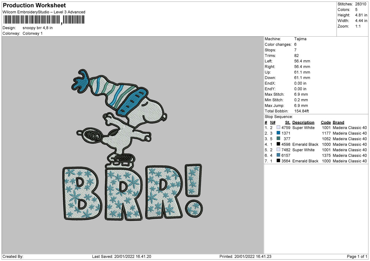 snoopy brr – embrostudio