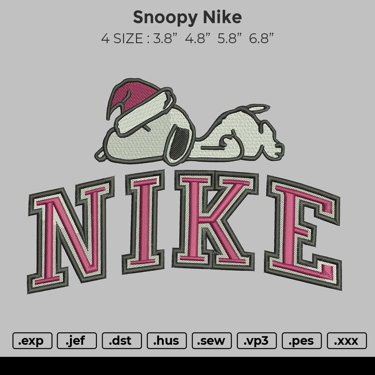 Snoopy Nike Embroidery – embrostudio