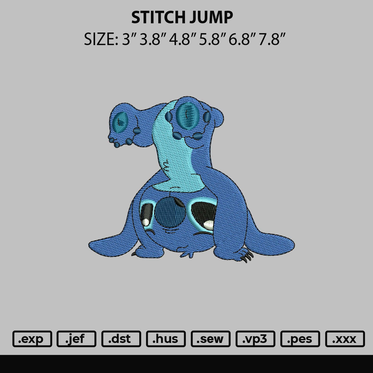 Stitch Jump Embroidery File 6 sizes – embrostudio