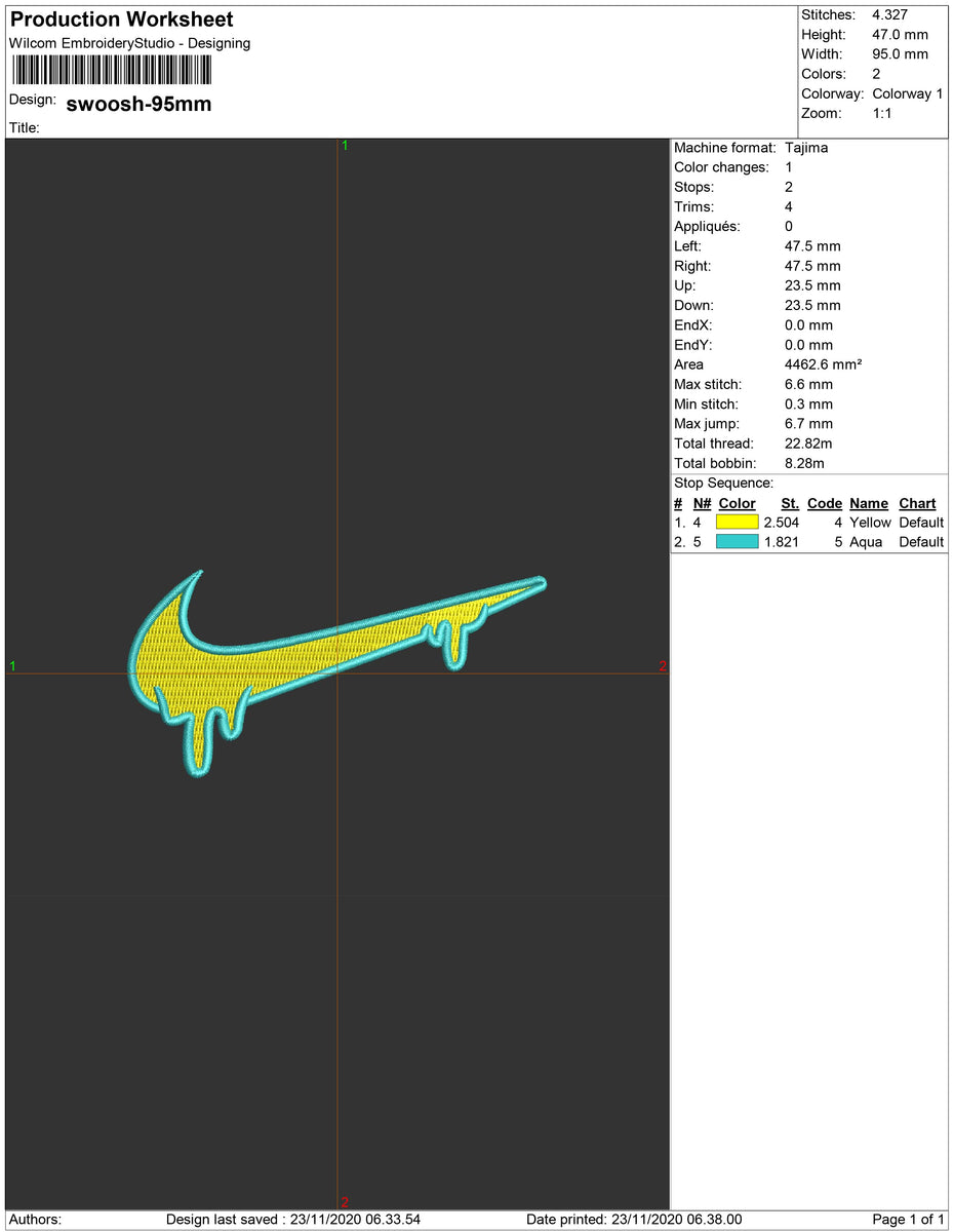 Nike melt Swoosh Embroidery – embrostudio