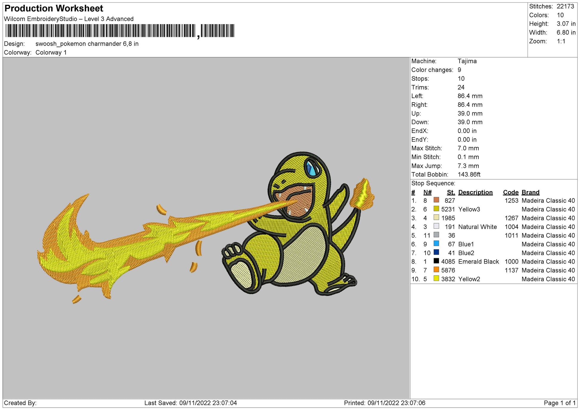swoosh pokemon charmander – embrostudio