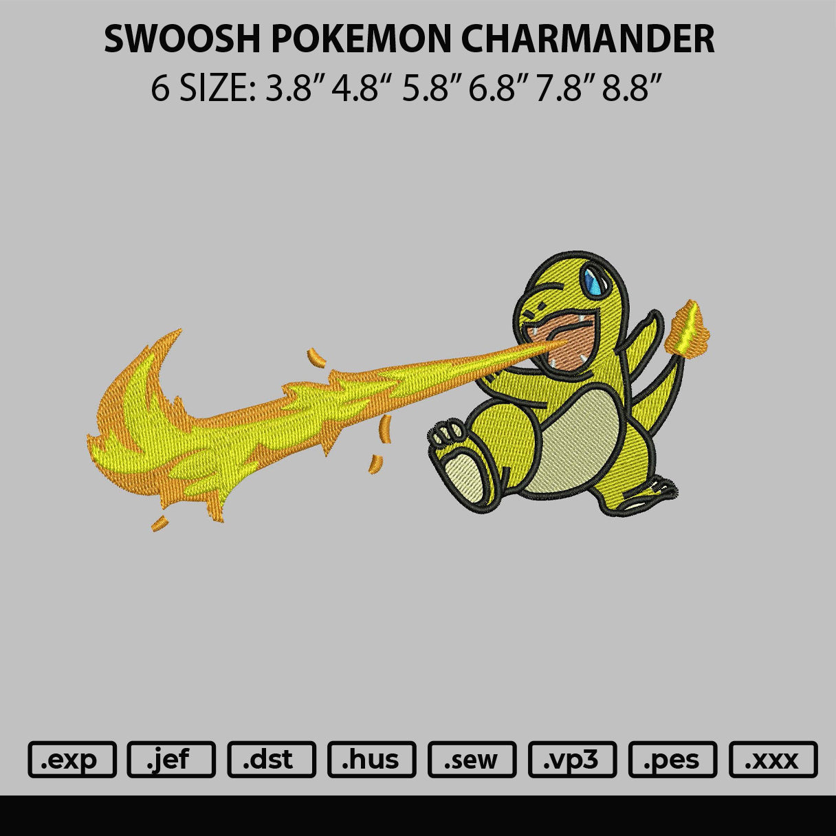 swoosh pokemon charmander – embrostudio