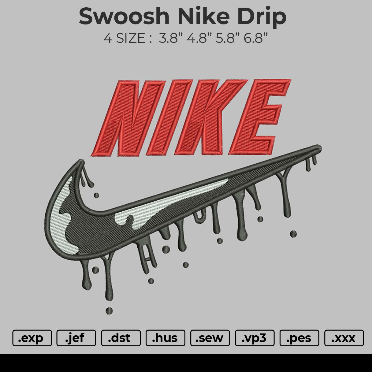 Swoosh Nike Drip Embroidery – embrostudio