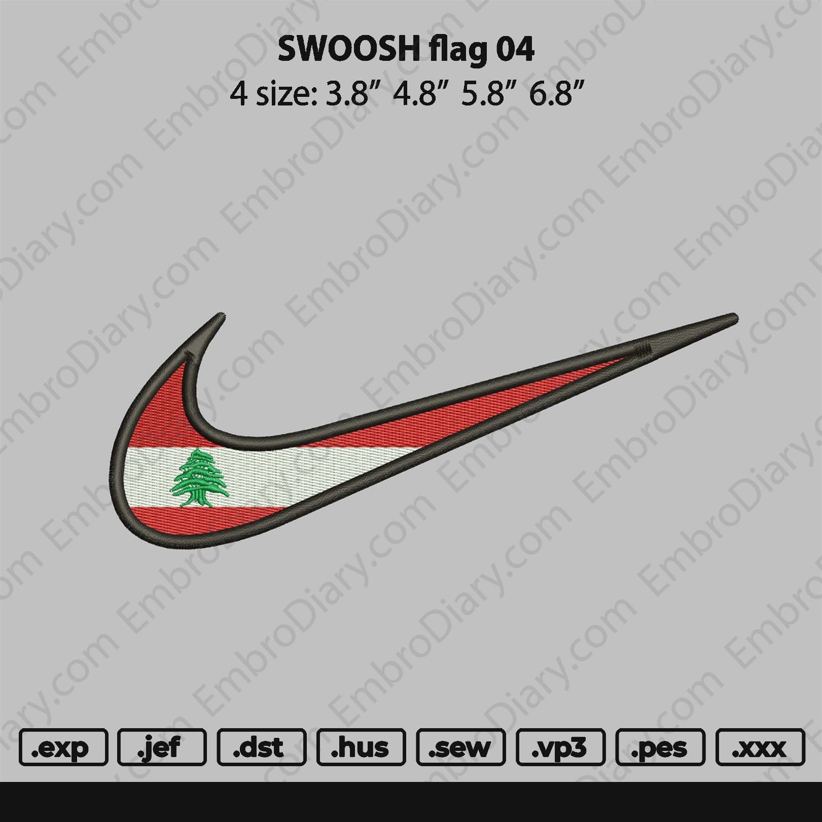 swoosh flag 04 Embroidery – embrostudio