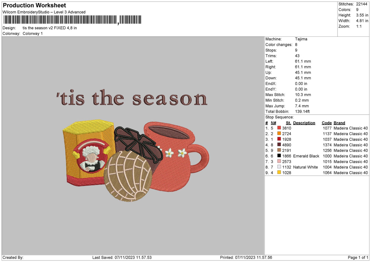 Tt Season V2 Embroidery File 6 sizes – embrostudio