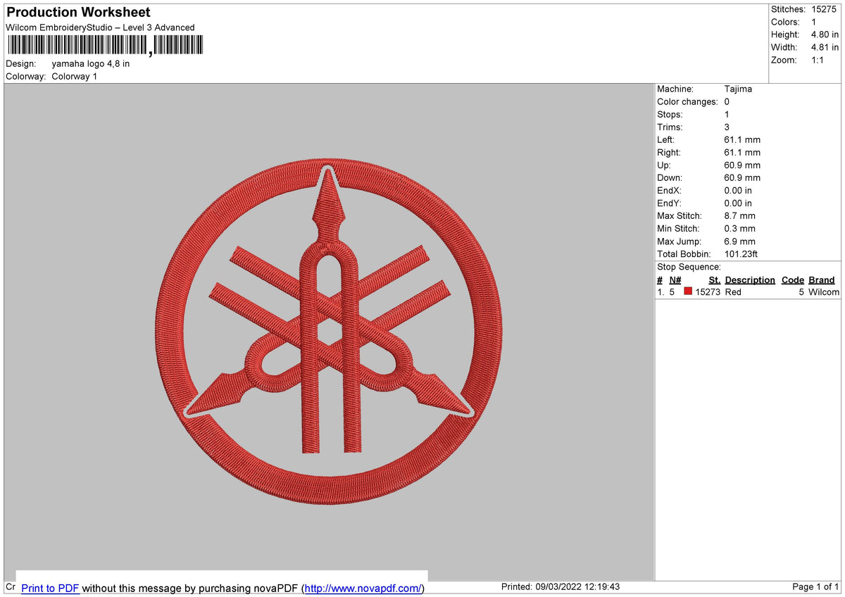 Yamaha Logo Embroidery – embrostudio