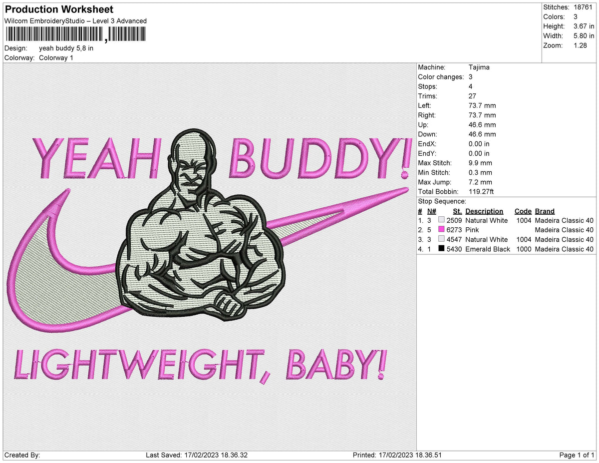 yeah buddy Embroidery – embrostudio