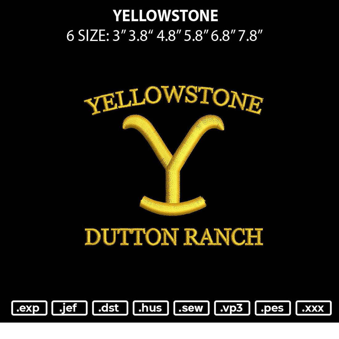 Yellowstone Embroidery File 6 sizes – embrostudio