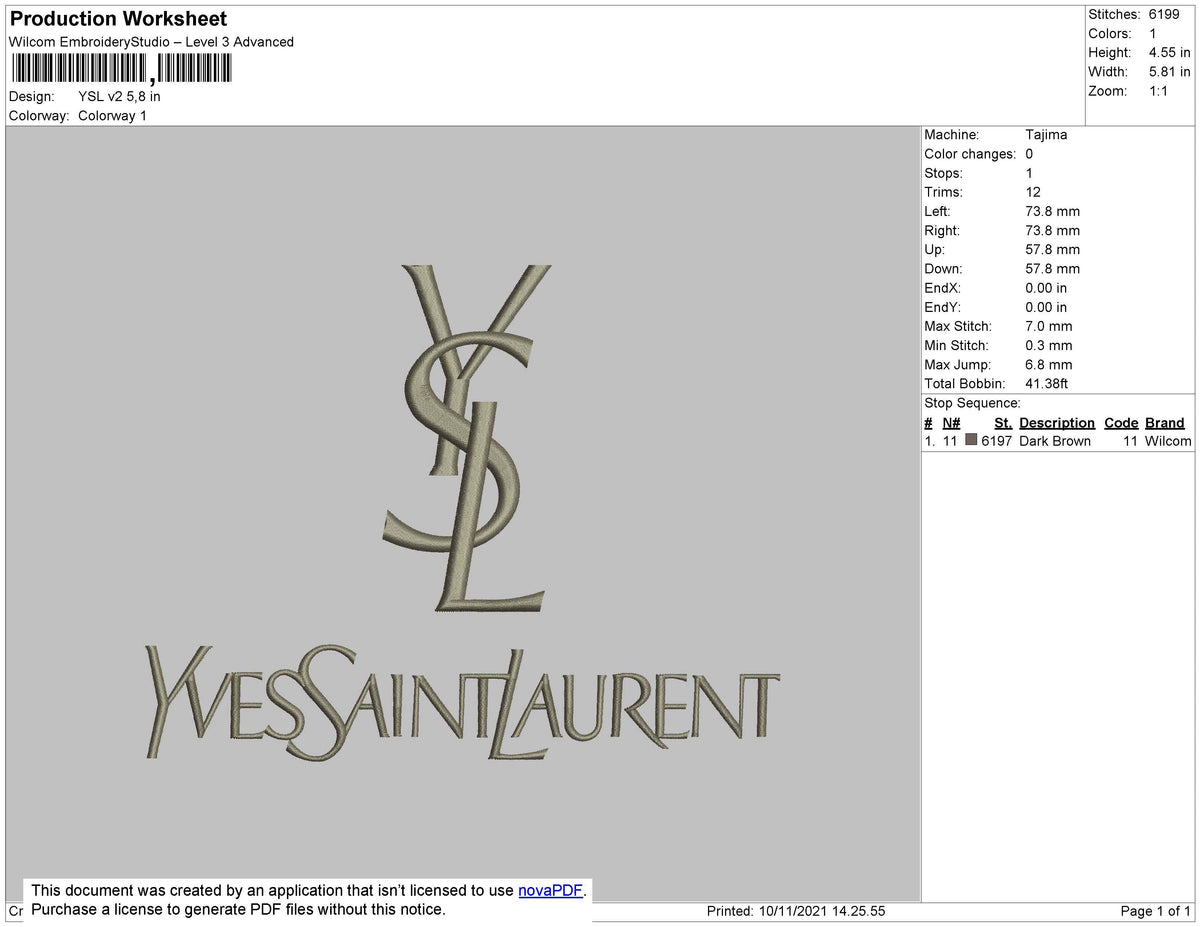 YSL V2 Embroidery – embrostudio
